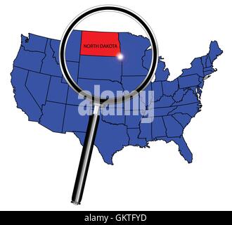 North Dakota Map on American Flag. ND, USA State Map on US Flag. EPS ...