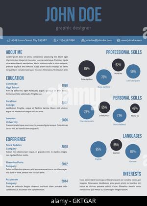 Vector cv/resume template in blue color Stock Vector Image & Art - Alamy