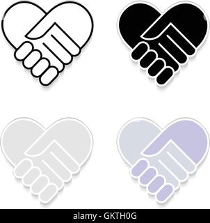 Hand shake sticker Stock Vector Image & Art - Alamy