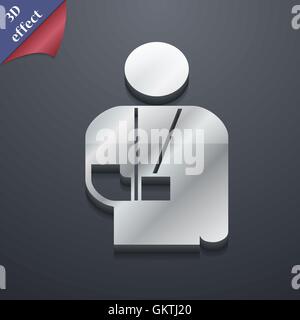 broken arm, disability icon symbol Flat modern web design with long ...