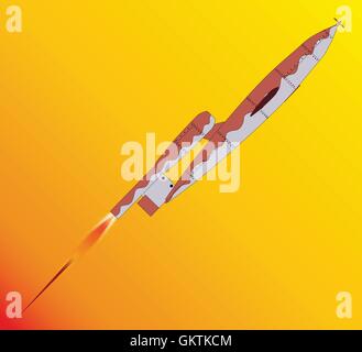 Rocket Launch. Missile launch. Destructive weapon. Editable vector ...