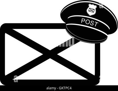 Post office.Mail and postman single icon in outline style vector symbol ...