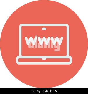 Laptop with website on screen icon: portable computer displaying web ...