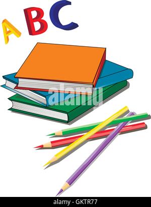 Vector Set of Colored paper books isolated on white background Stock ...