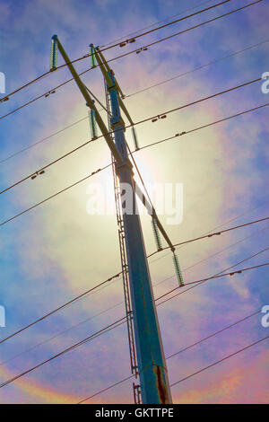 Electrical Power Lines at Dusk Ontario, Canada Stock Photo - Alamy
