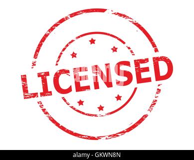 licensed red round stamp Stock Vector Image & Art - Alamy