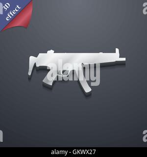 machine gun icon symbol. 3D style. Trendy, modern design with space for ...