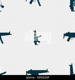 machine gun icon sign. Seamless pattern with geometric texture. Vector ...