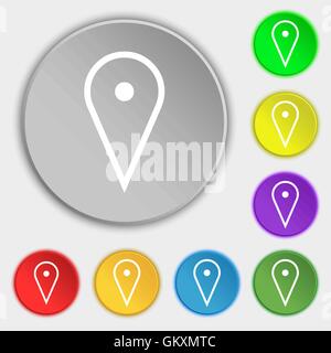 map poiner icon symbol Flat modern web design with long shadow and space for your text. Vector ...