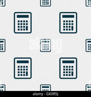 Calculator icon sign. Seamless pattern with geometric texture. Vector ...