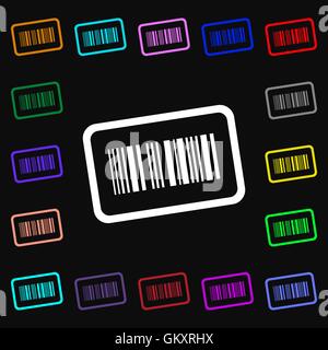 barcode icon sign. Lots of colorful symbols for your design. Vector ...