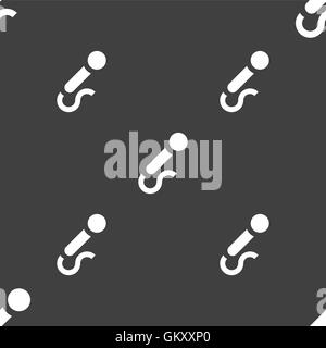 Microphone icon seamless pattern background. Mic broadcast vector ...