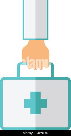 doctor with kit first aid medical examination room vector illustration ...