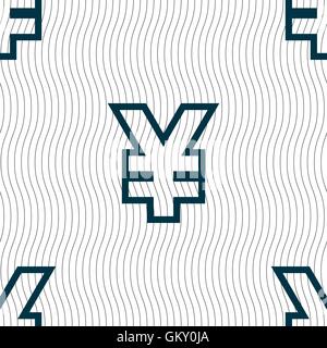 Yen JPY icon sign. Seamless pattern with geometric texture. Vector ...