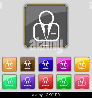 avatar Icon sign. Set with eleven colored buttons for your site. Vector ...