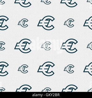 Euro EUR icon sign. Seamless pattern with geometric texture. Vector ...
