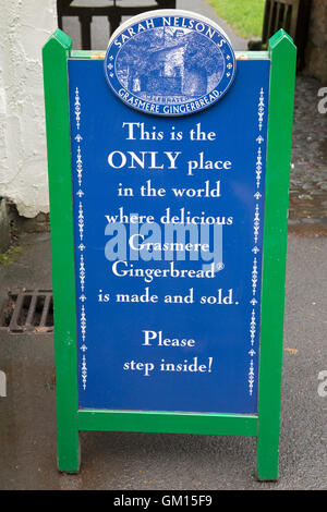 Sarah Nelson's Gingerbread Sign, Grasmere, Lake District; England; UK ...