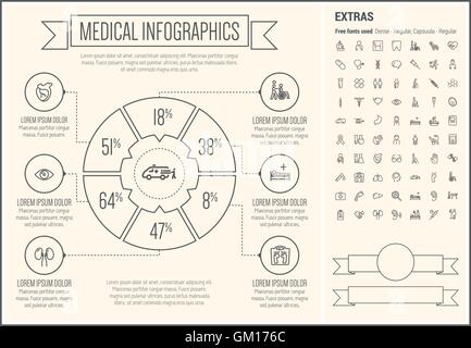 Medical and Health. Infographic design template with stethoscope ...