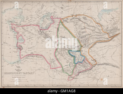 CENTRAL ASIA. 'Independent Tartary (Turkestan)'. Khiva Bokhara. WELLER ...