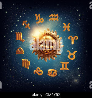 Zodiac signs sun signs Stock Photo - Alamy