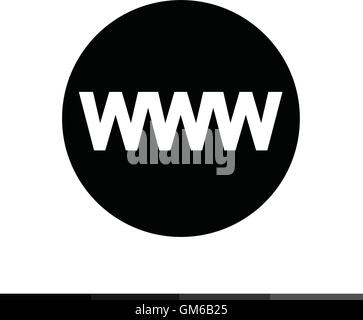 World wide web icon, www internet website symbol, click mouse arrow ...