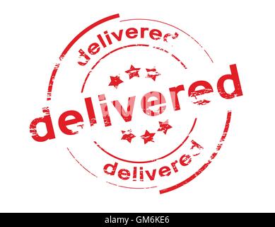 delivered stamp. delivered sign. round grunge label Stock Vector Image ...