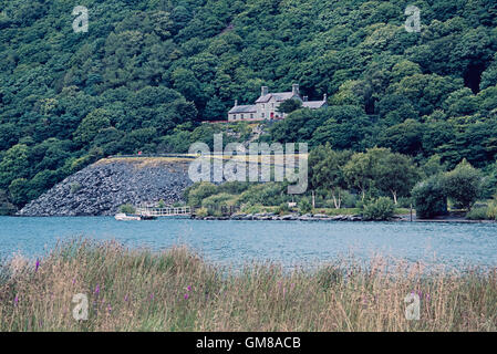 Old Quarry Hospital part of the Welsh National Slate Museum boat and ...