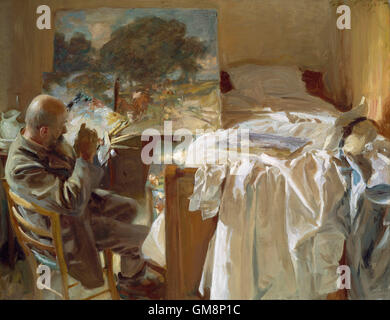 John Singer Sargent, An Artist in his Studio, painting in oil on canvas ...