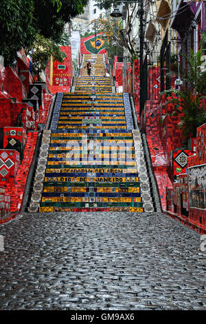 Escadaria Selaron - stairway in Lapa district in Rio de Janeiro, Brazil ...