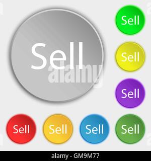 Sell sign icon. Contributor earnings button. Seamless abstract background with geometric shapes ...