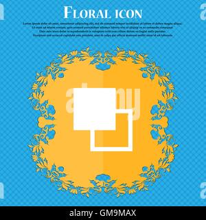 Active color toolbar . Floral flat design on a blue abstract background ...