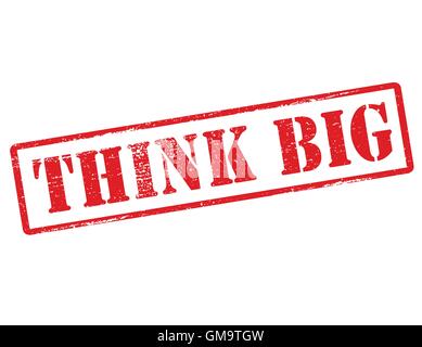 think big stamp. think big rectangular sign isolated on transparent ...
