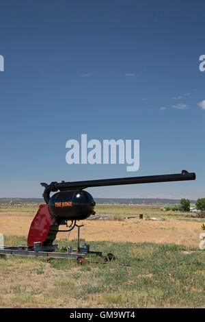 Moriarty, New Mexico - "The Judge," a cannon shaped as a six-shooter ...