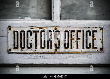 Old Doctor's Surgery door sign Stock Photo - Alamy