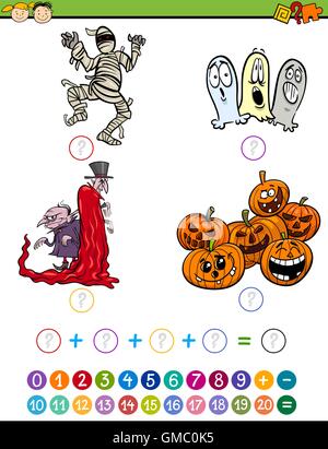Counting Game for Preschool Children. Halloween characters, vampire ...
