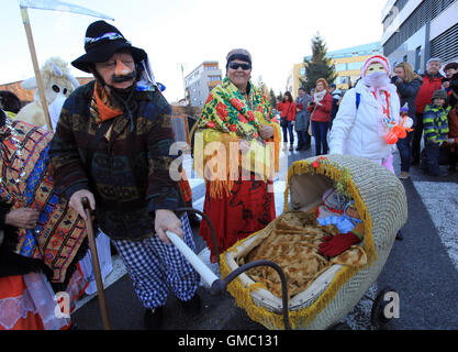 People enjoying a shrove festival (Shrove Tuesday) which marks the ...