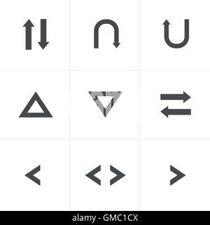 Arrowheads left, right, down and up. Horizontal and vertical arrow ...