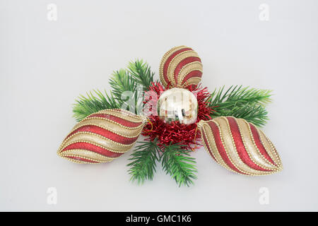 Christmas arrangement with christmas tree branches, pine cones and ...