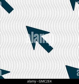 Cursor, arrow icon sign. Seamless abstract background with geometric shapes. Vector illustration ...