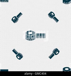 Roulette construction icon sign. Seamless pattern on a gray background ...