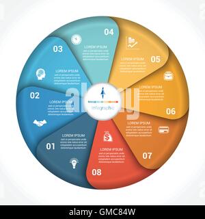 Eight steps template infographic. Vector illustration Stock Vector ...