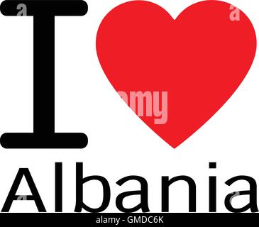 i love Albania lettering illustration design with sign Stock Vector ...