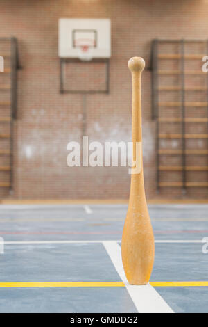 Wooden pin on a court Stock Photo - Alamy