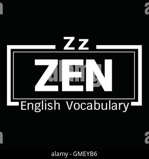 ZEN english word vocabulary illustration design Stock Vector Image ...