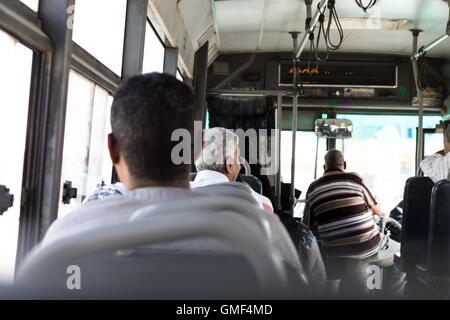 Egypt. 25th Aug, 2016. People riding public transportation bus in Giza ...