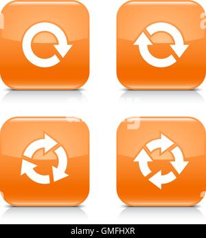 4 arrow icon. Set 03. Rotation, reset, repeat, reload, refresh sign. Black pictogram with gray ...