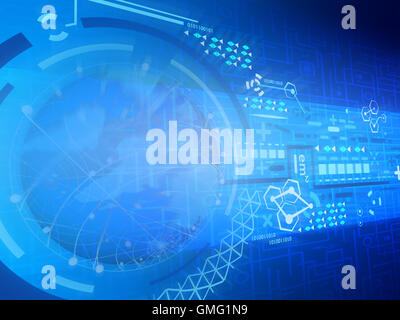 Vision future background abstract blue concept solution eye Stock Photo ...