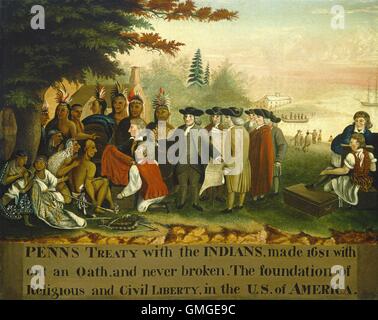 William Penn's Treaty with the Indians, 1683 Stock Photo: 135041031 - Alamy
