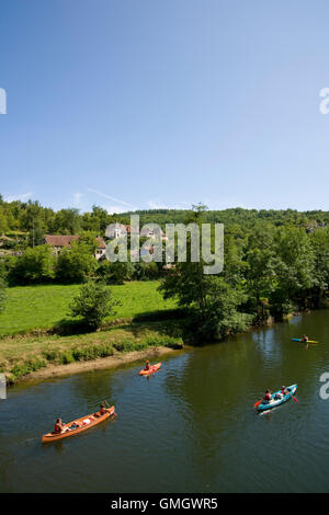 Canoe trip, Cabrerets, River Cele, 46, Lot, Midi Pyrenees, France ...