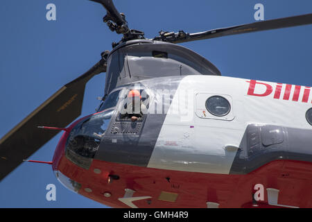 Billings Flying Services CH 47D Chinook helicopter fighting the Clark ...